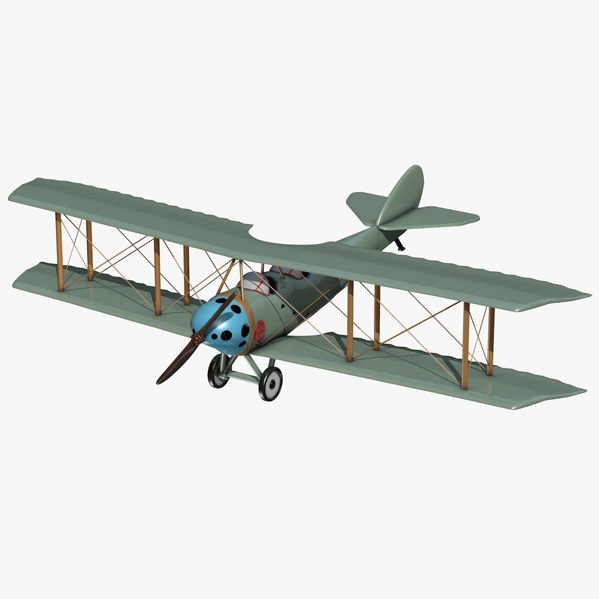 3D model Blue Biplane VR / AR / low-poly | CGTrader