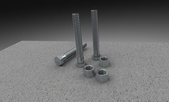 Nuts and Bolts 3D model 3D printable | CGTrader