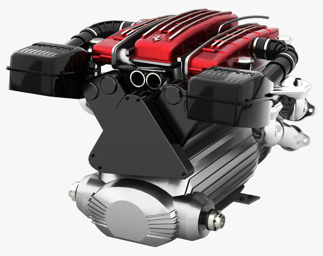 3D model Ferrari Tipo F116 - F133 V12 Engine AWD system VR / AR / low ...