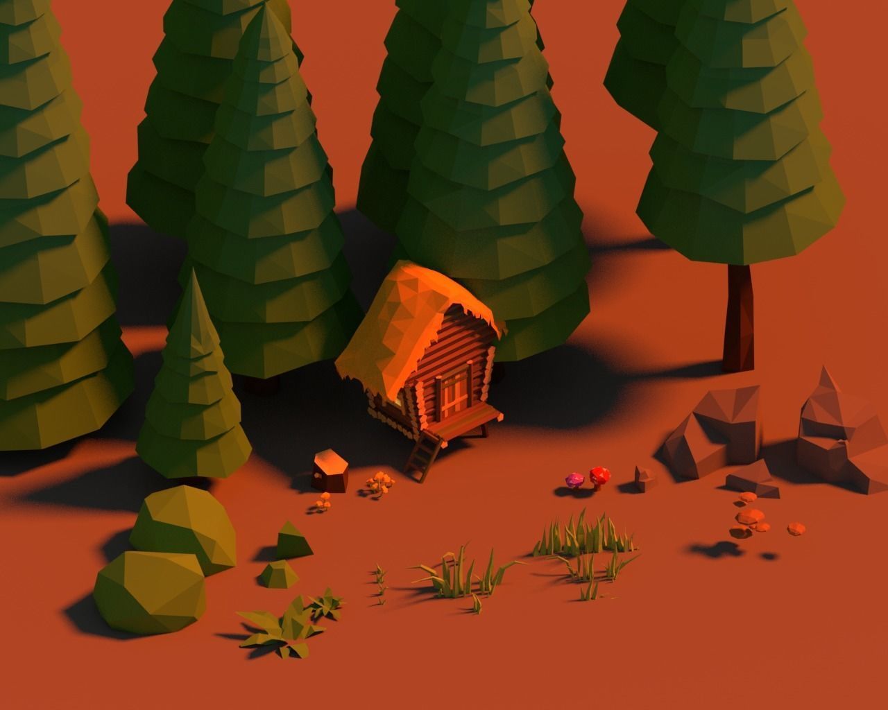 3D model Lowpoly Forest Pack VR / AR / low-poly | CGTrader