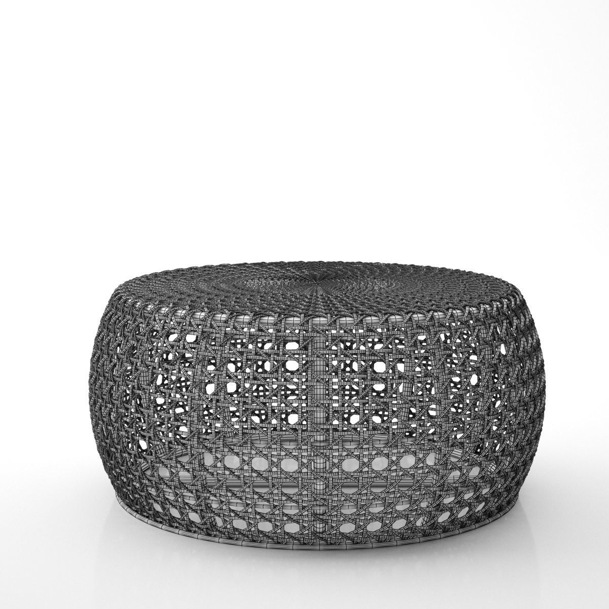 Rattan Round Ottoman 3D model | CGTrader