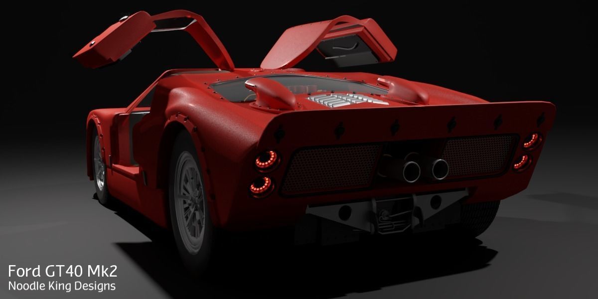GT40 with Full Interior and Engine free 3D model | CGTrader