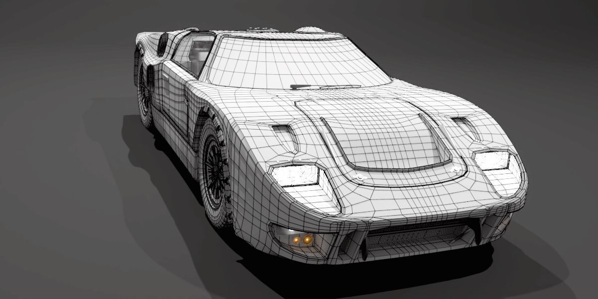 GT40 with Full Interior and Engine free 3D model | CGTrader