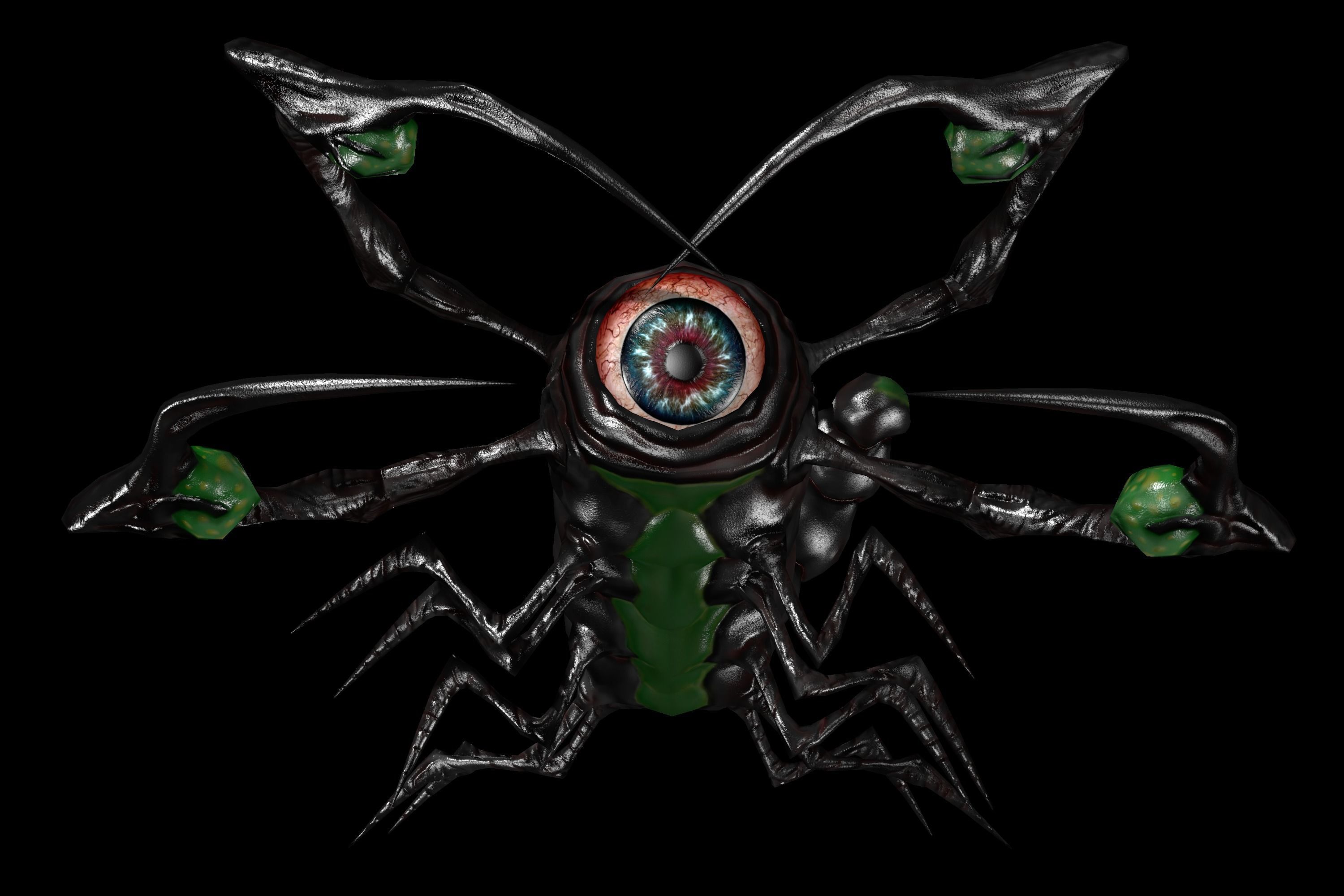 3D model Monster Larva low poly VR / AR / low-poly rigged | CGTrader