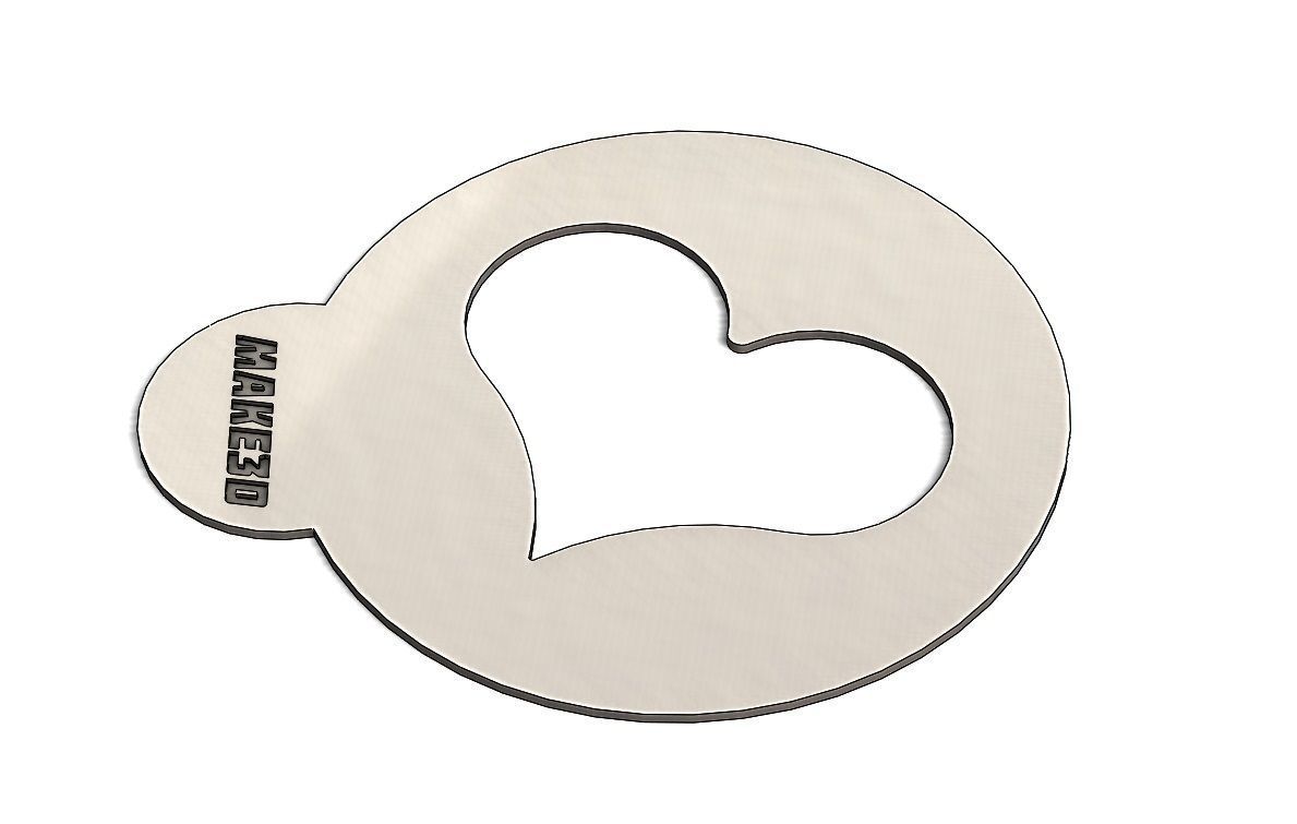 Coffee stencil heart shaped free 3D model 3D printable | CGTrader