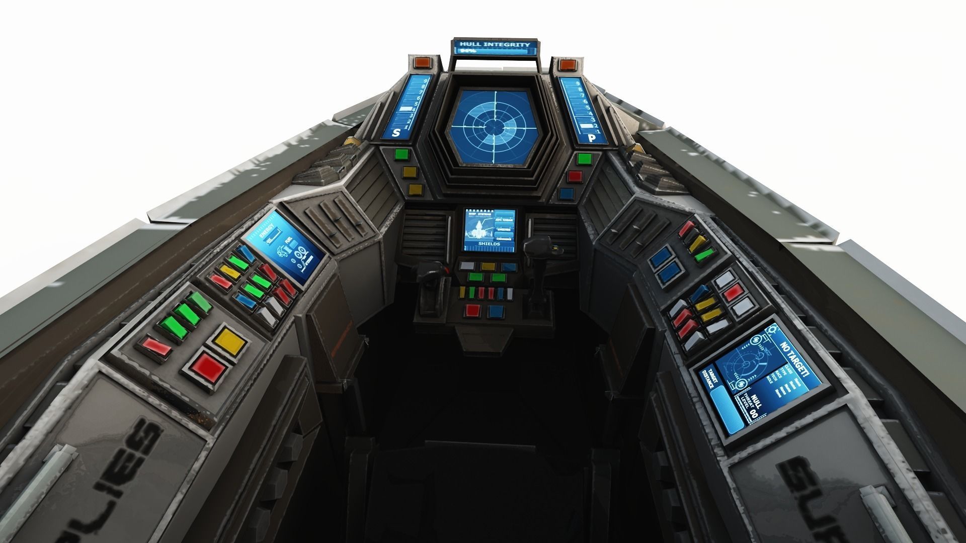 3D model Space Fighter Cockpit - Interceptor MK 3 VR / AR / low-poly ...