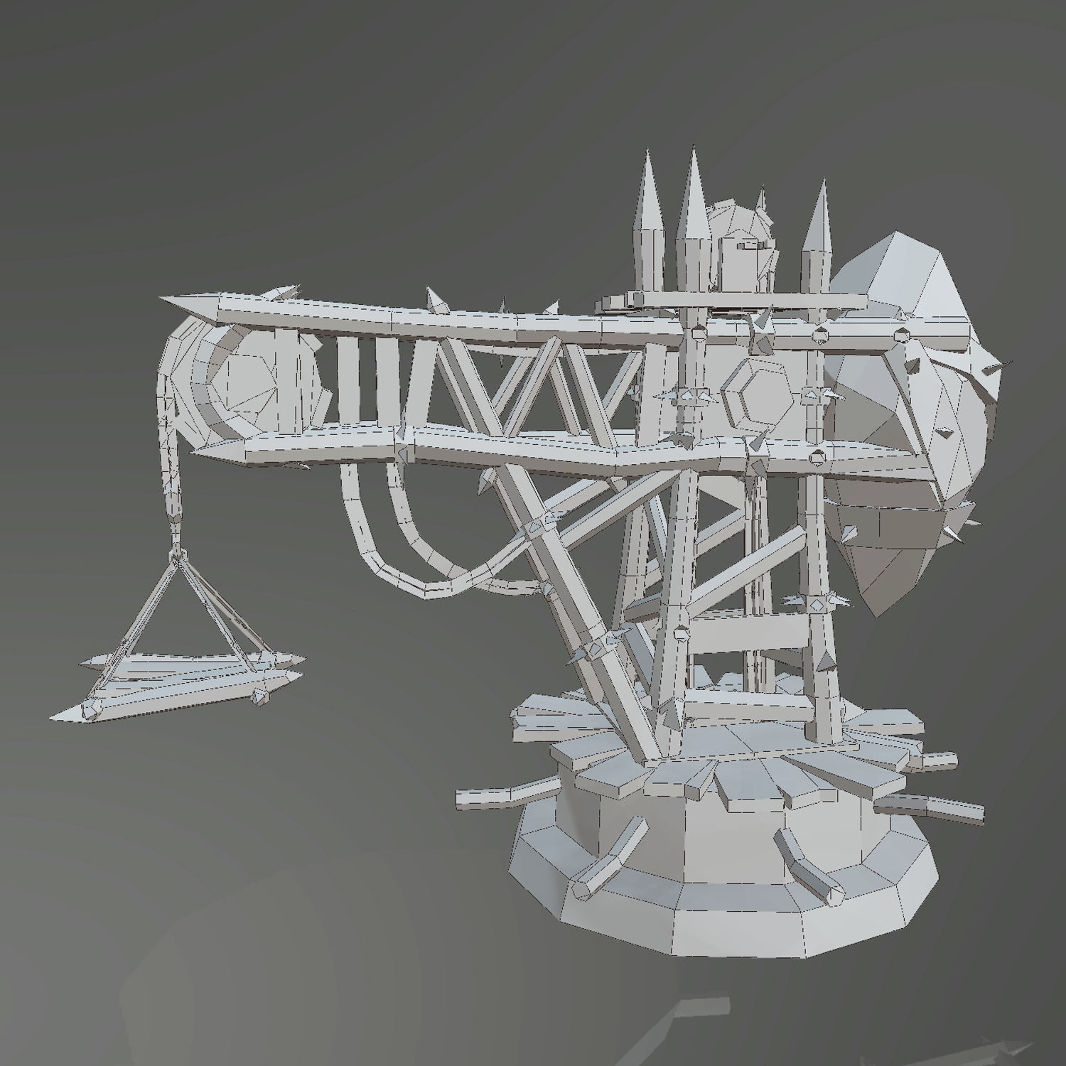 3D model Medieval Wooden Crane VR / AR / low-poly | CGTrader