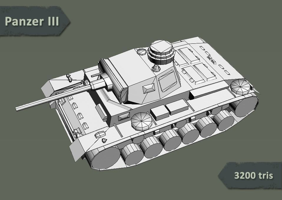 3D model Panzer III Tank Pack VR / AR / low-poly | CGTrader