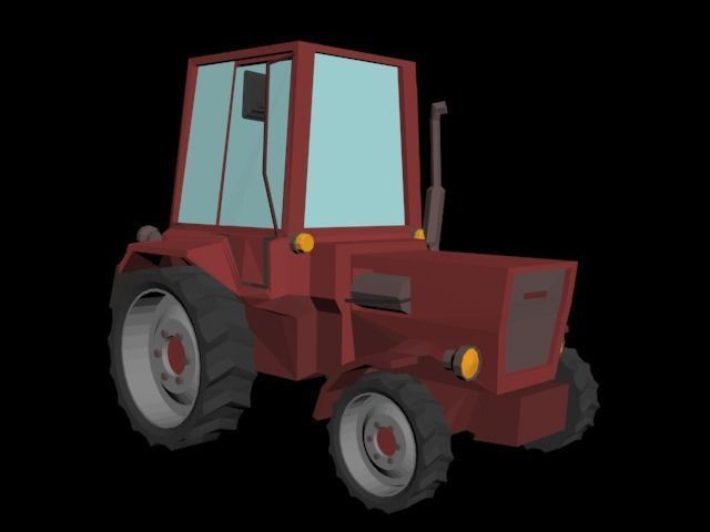 3D model Tractor Low Poly VR / AR / low-poly | CGTrader