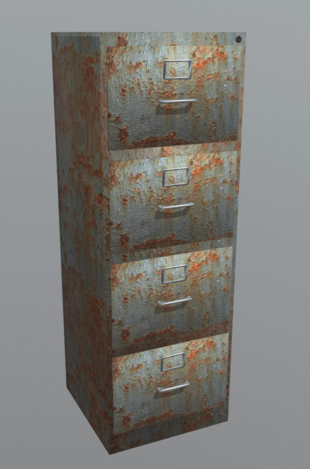 3D model Random Rusty Filing Cabinet VR / AR / low-poly | CGTrader
