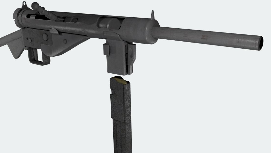 3D model MP3008 WWII German Sub Machine Gun Game-Ready VR / AR / low ...