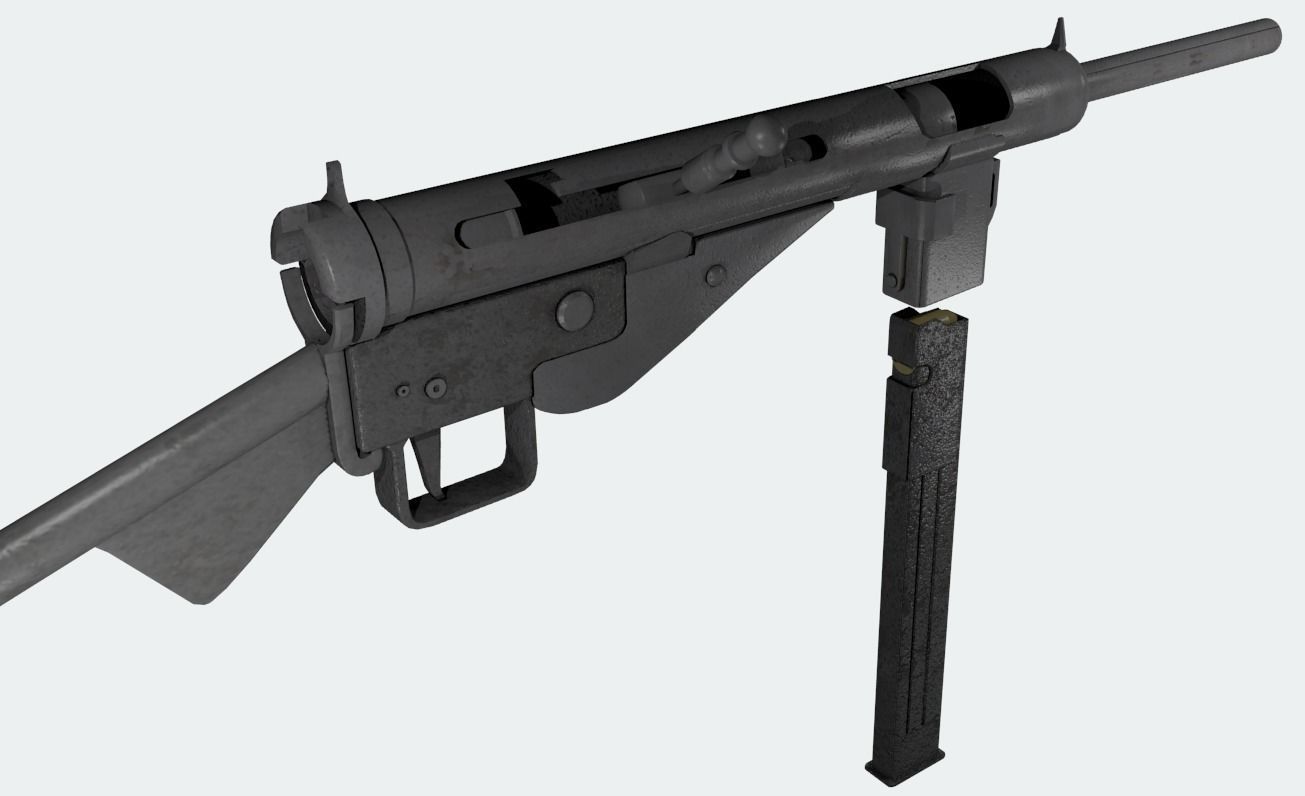 3D model MP3008 WWII German Sub Machine Gun Game-Ready VR / AR / low ...