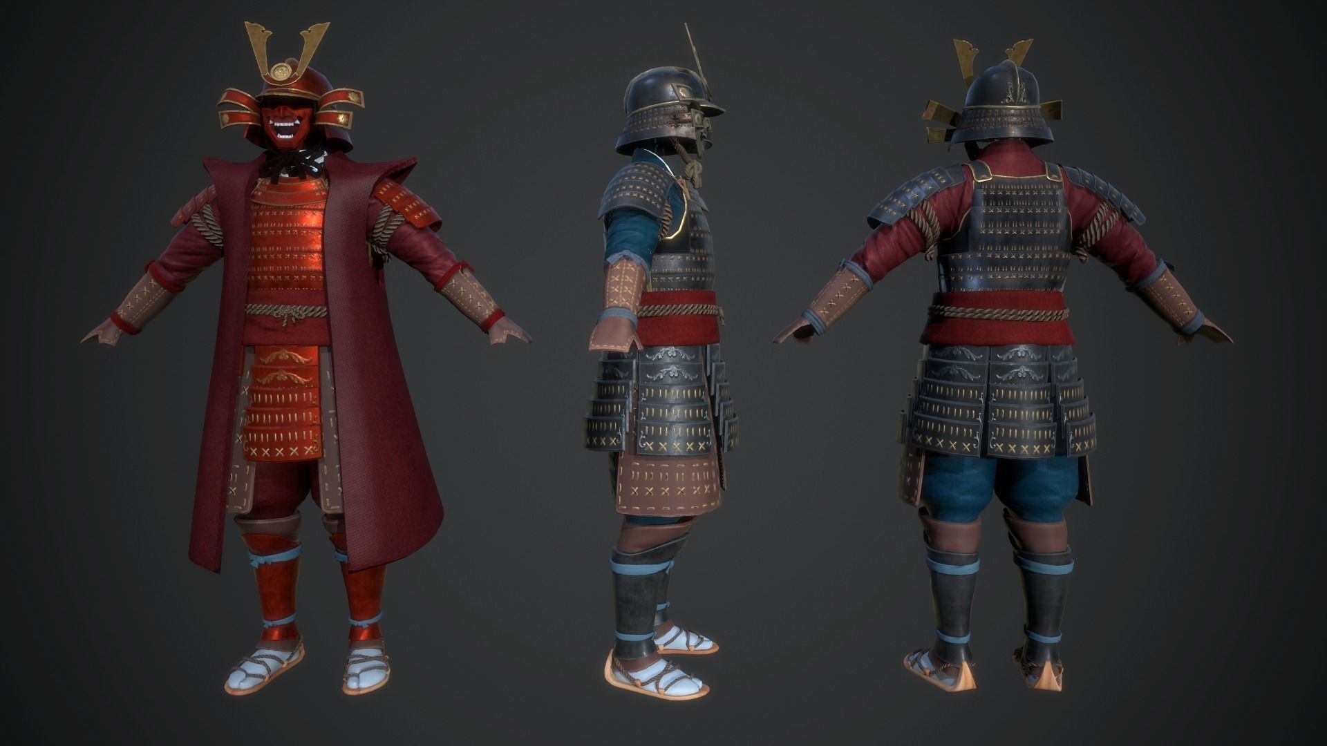 3D model Samurai armor VR / AR / low-poly | CGTrader