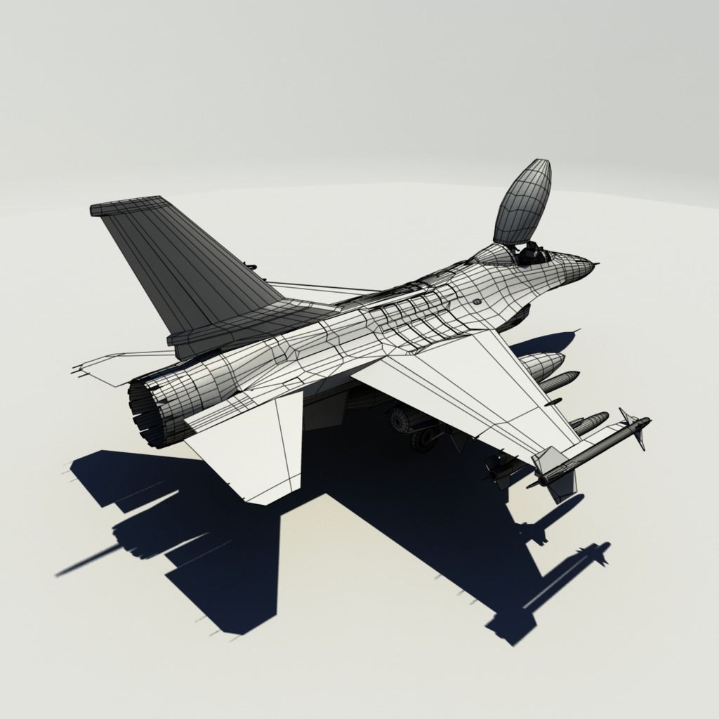 3D model f16 fighter VR / AR / low-poly animated | CGTrader
