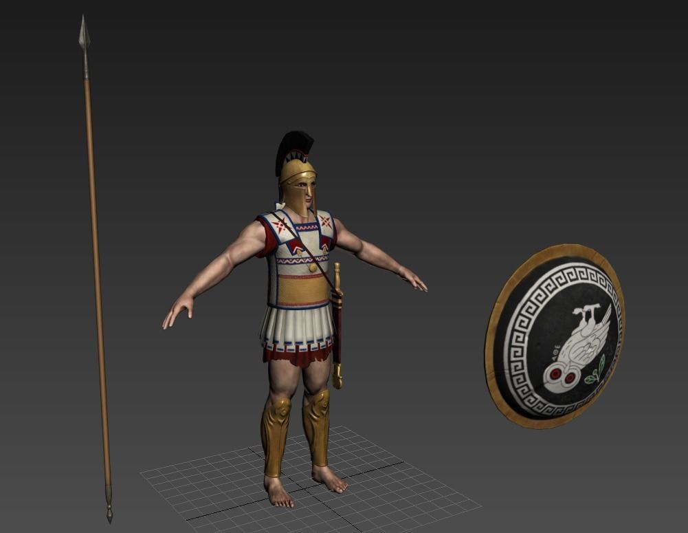 3D model Hoplite 3d model greek work in progress VR / AR / low-poly ...