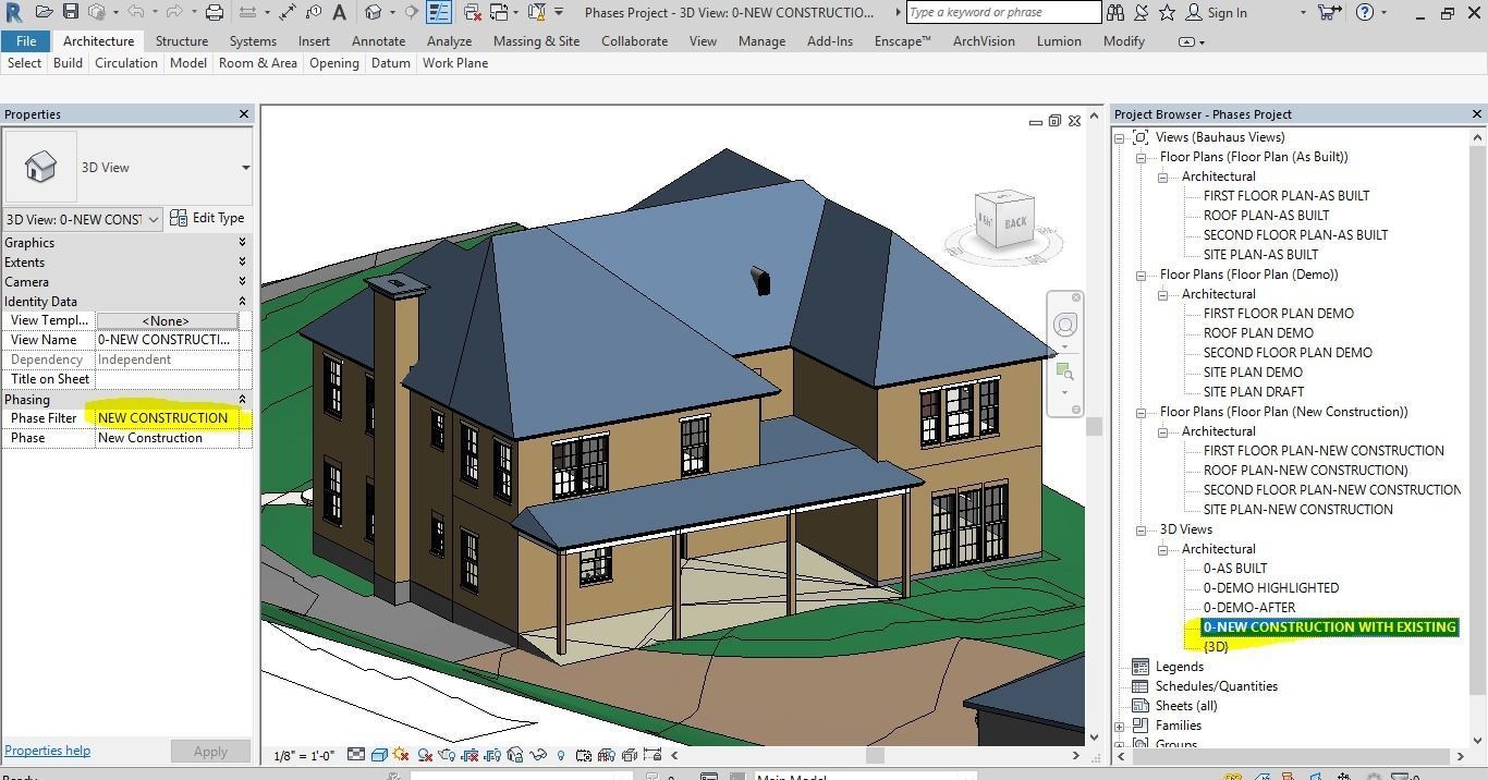 Revit Phases Sample Project 2018 3D model | CGTrader