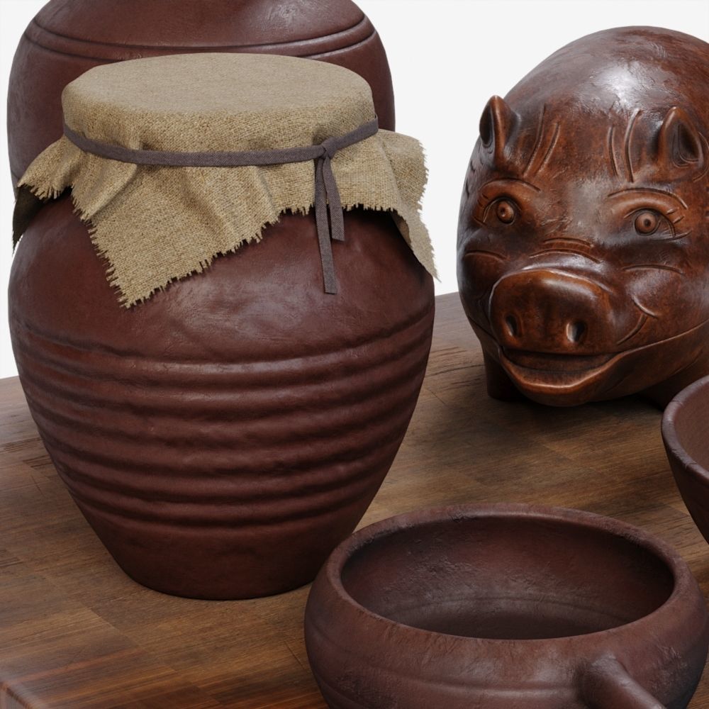 Earthenware Set 3D model | CGTrader