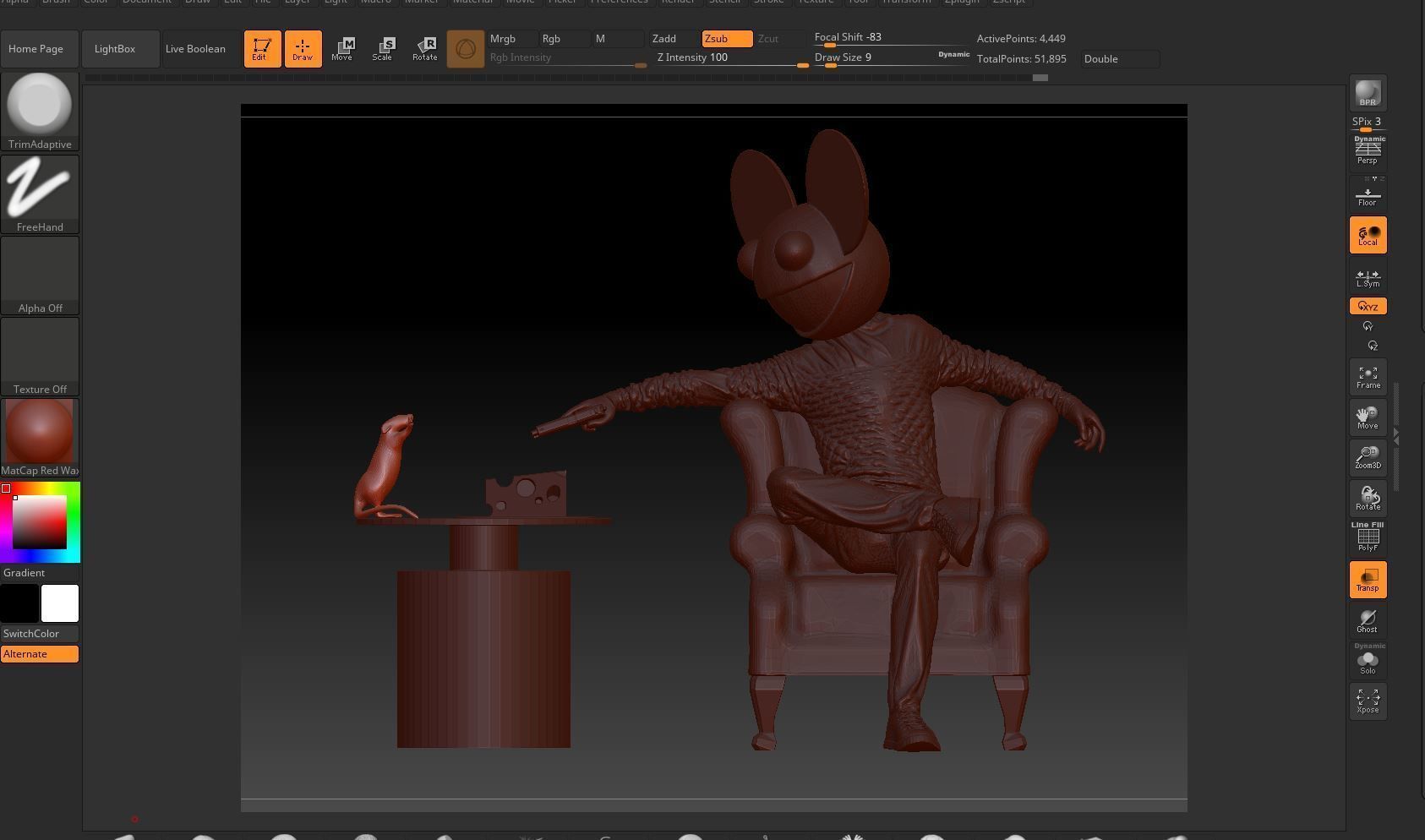 Deadmau5 On Chair Gun Aim at Mice 3D model 3D printable | CGTrader