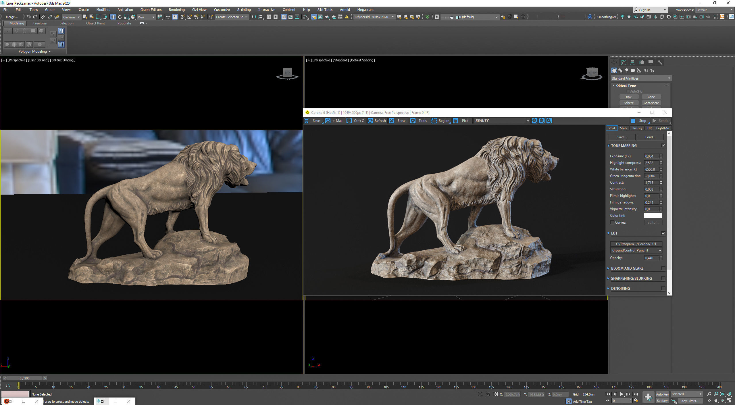 3D model Lion standing on a stone PBR Lowpoly VR / AR / low-poly | CGTrader