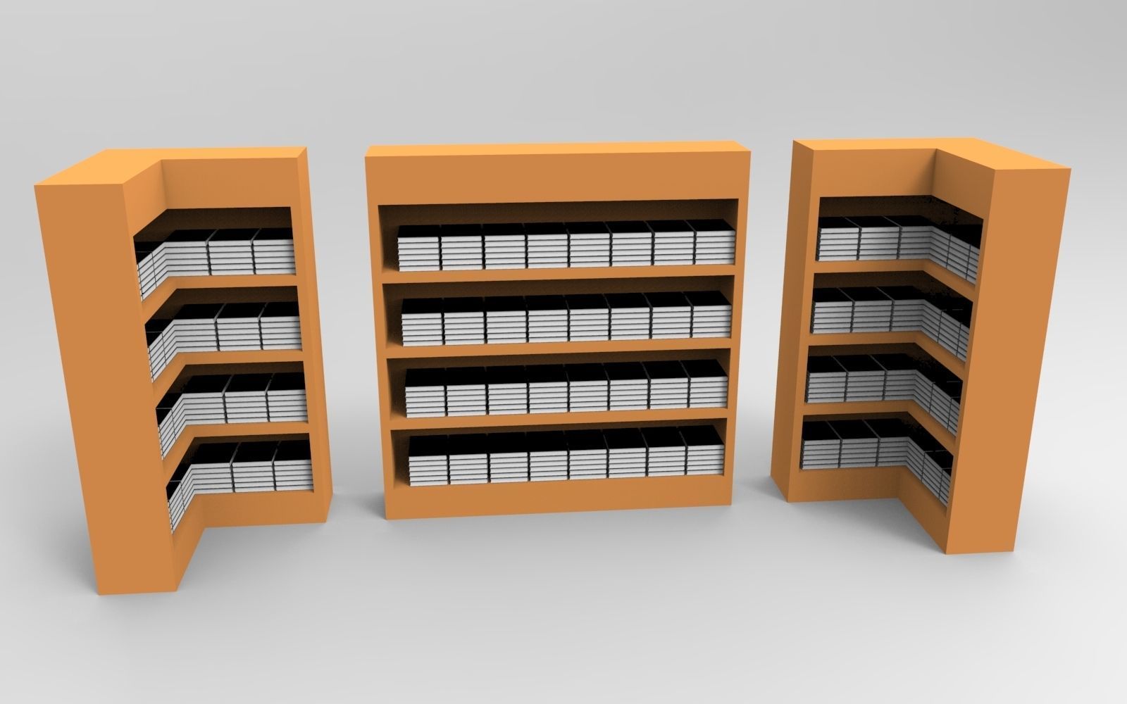Bookshelf with books free 3d model free 3D model | CGTrader