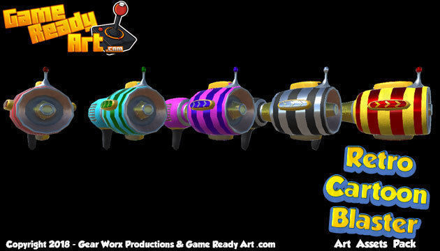 3D model Retro Cartoon Blaster VR / AR / low-poly | CGTrader