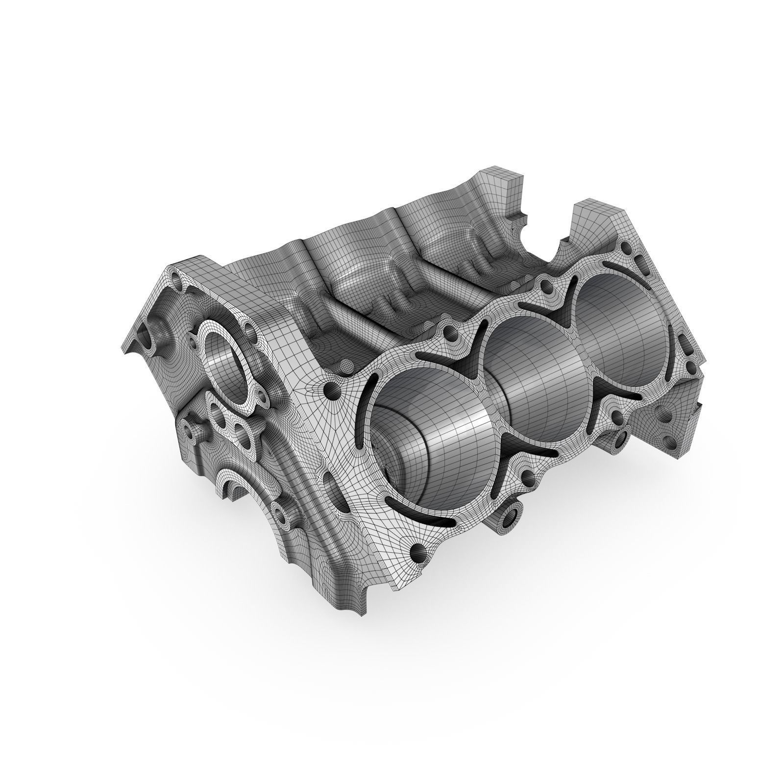 Generic 6-Cylinder Engine Block 3D model | CGTrader