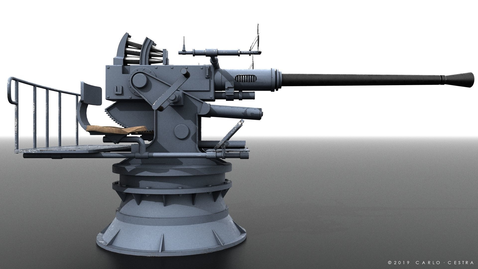 3D model Bofors 40mm gun VR / AR / low-poly | CGTrader
