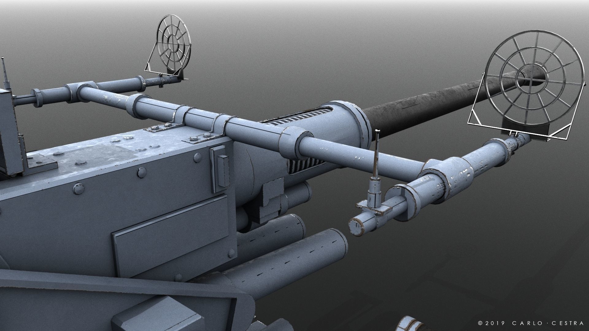 3D model Bofors 40mm gun VR / AR / low-poly | CGTrader