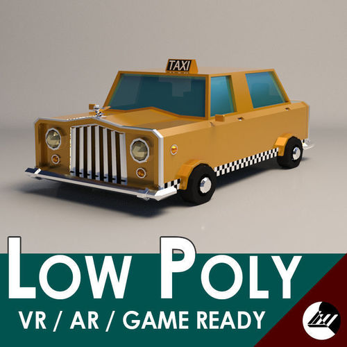 3D model Low-Poly Cartoon Taxi Cab VR / AR / low-poly | CGTrader