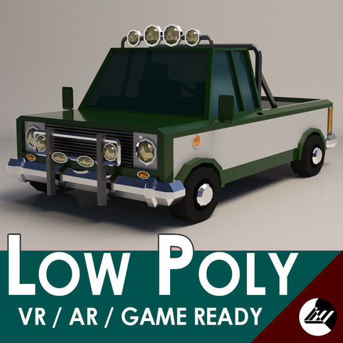 3D model Low-Poly Cartoon Pickup Truck VR / AR / low-poly | CGTrader