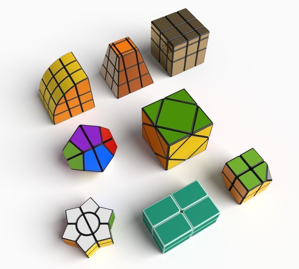8x rare cube puzzles set 3D model | CGTrader