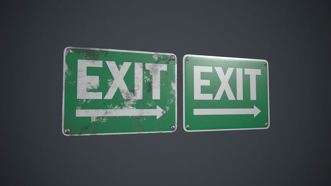 3D model Plastic Exit Sign 2 PBR Game Ready VR / AR / low-poly | CGTrader