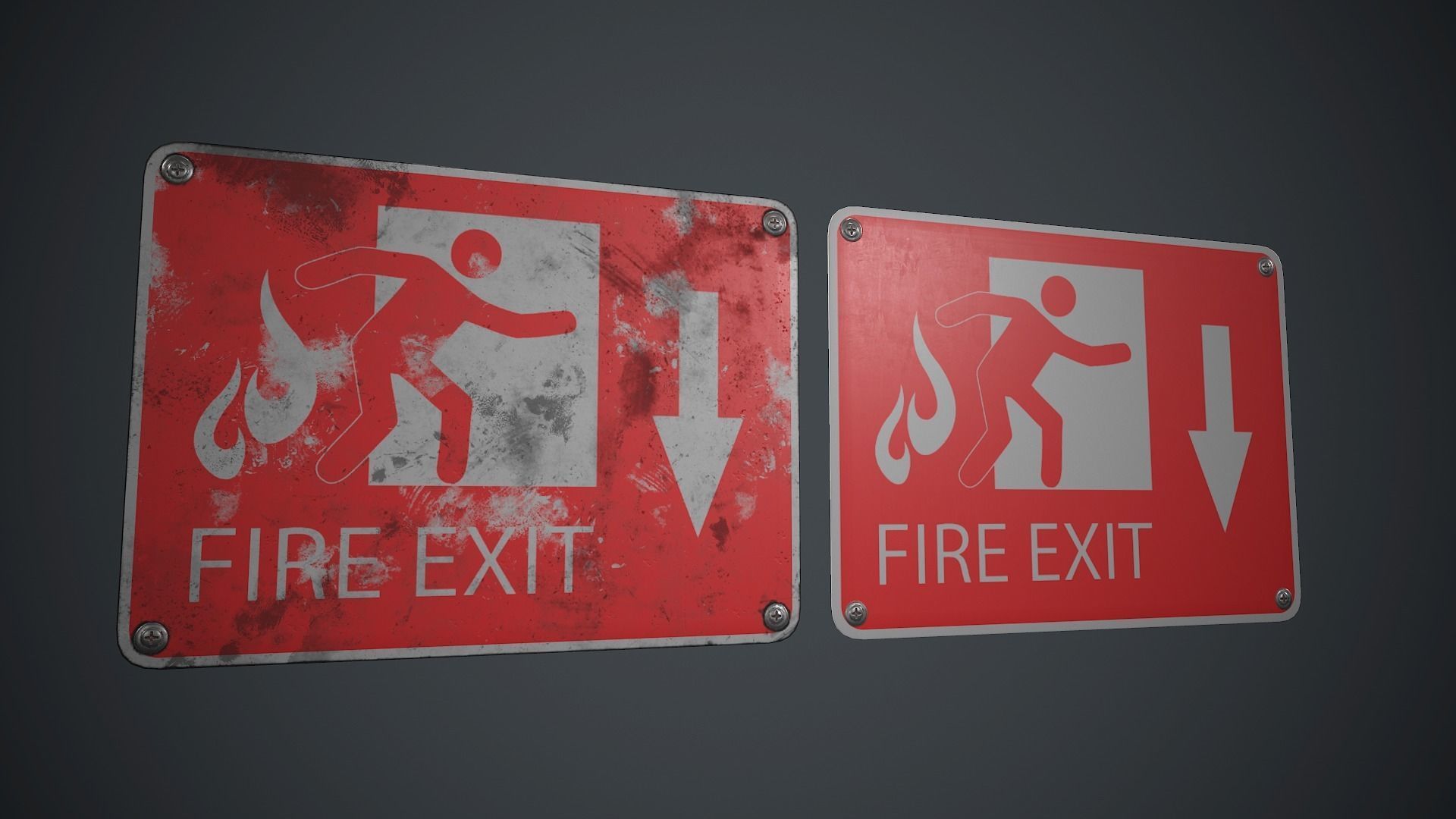 3D model Plastic Exit Sign 4 PBR Game Ready VR / AR / low-poly | CGTrader