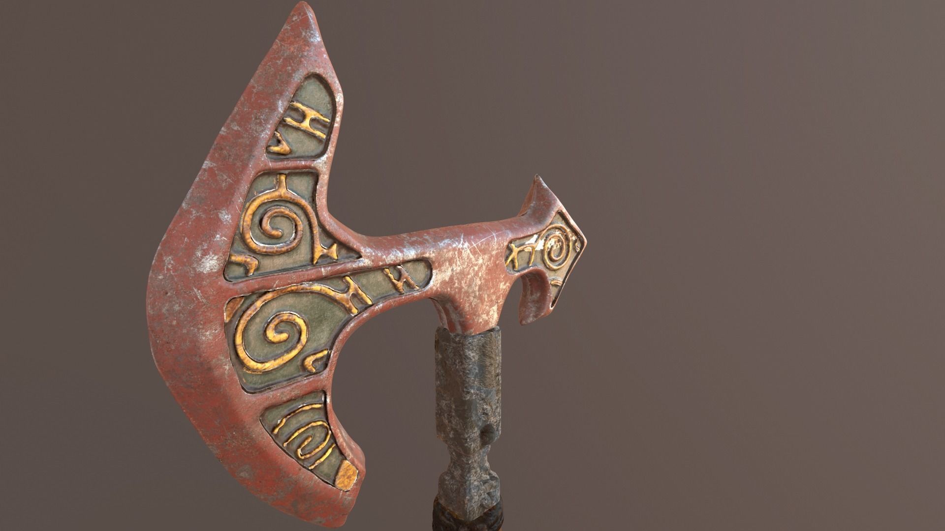 Battle Axe Mid Poly - UV and Textures 3D model | CGTrader