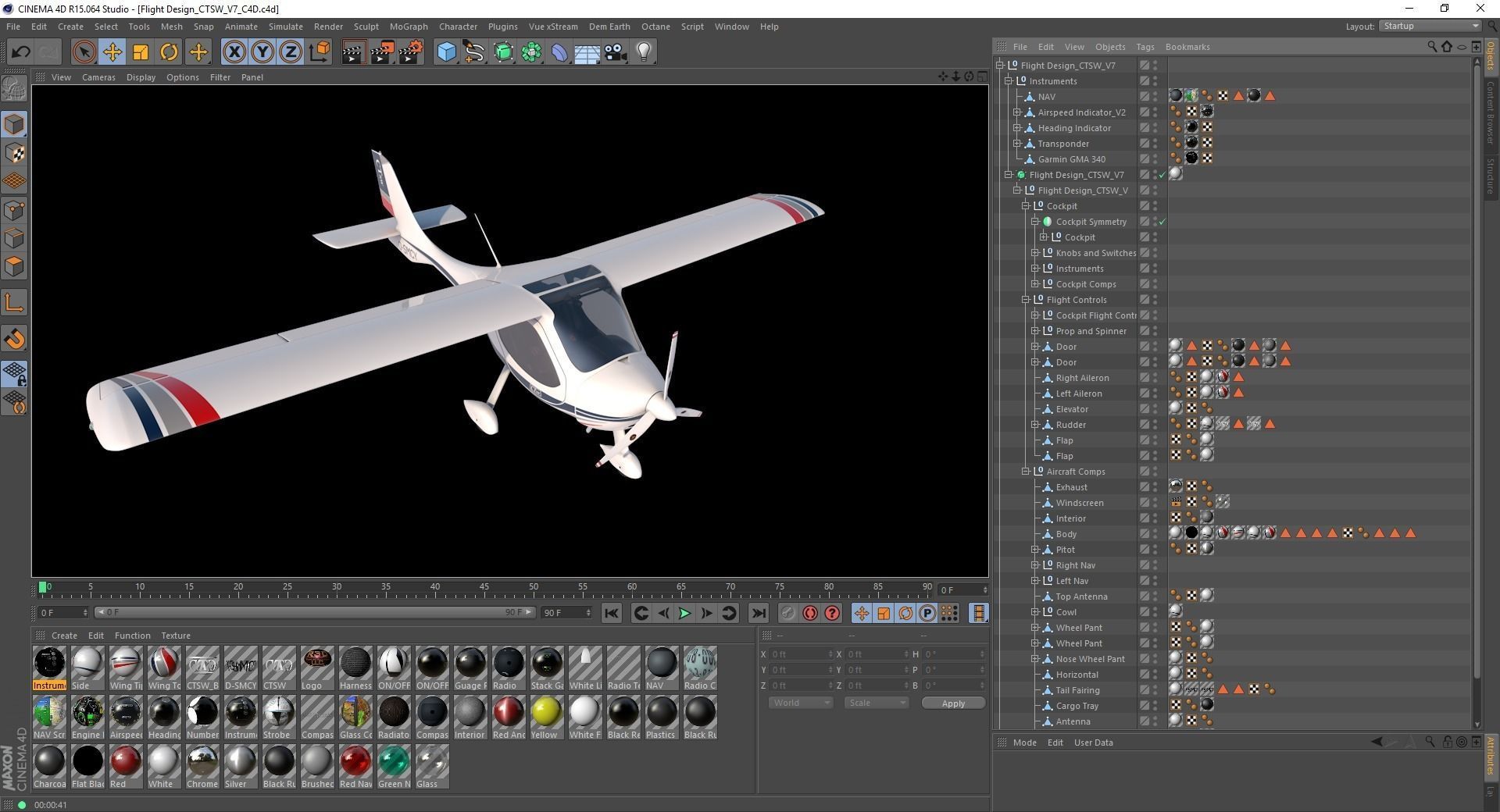 3D model Flight Design CTLS Rigged C4D VR / AR / low-poly rigged ...