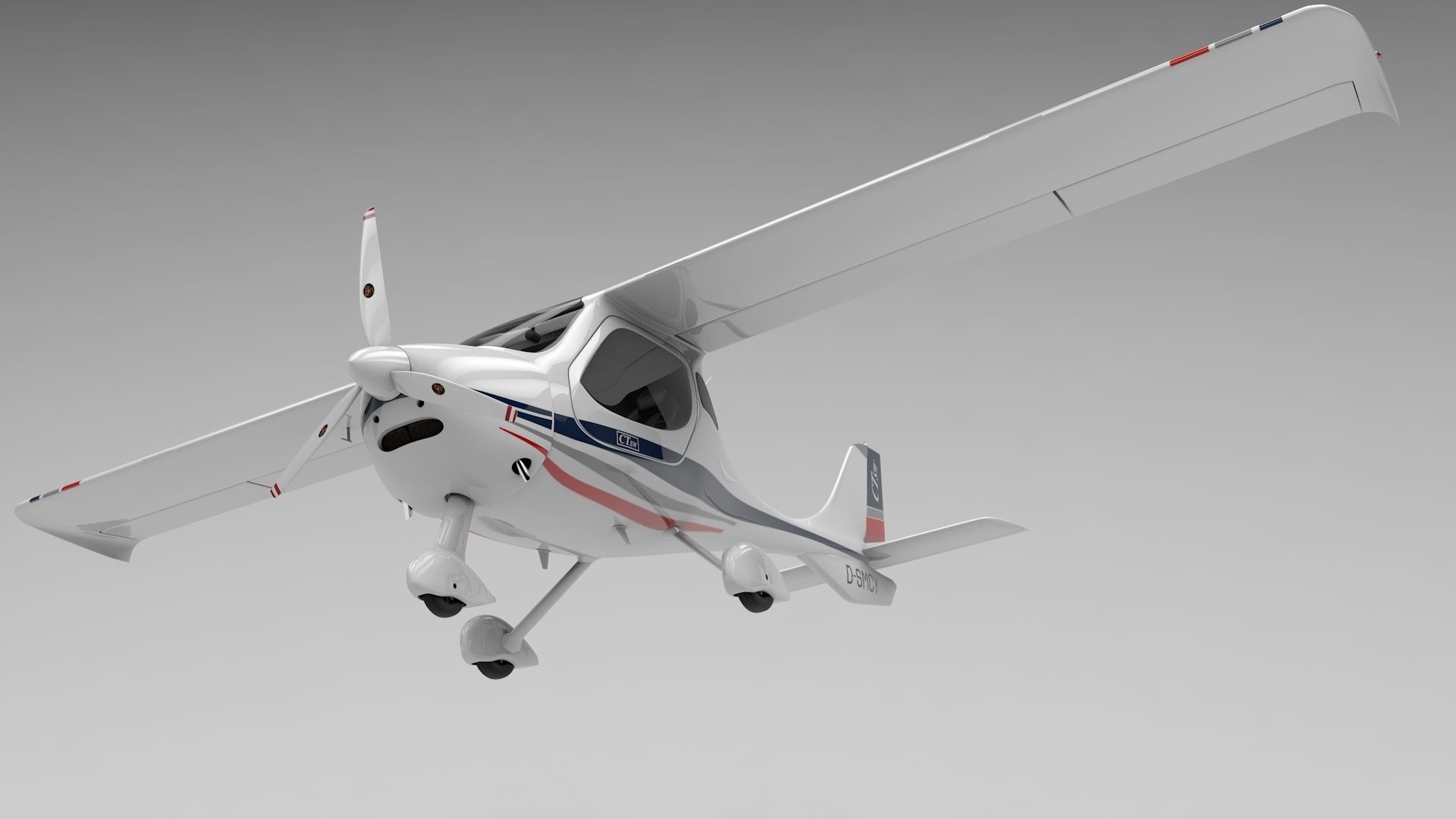 3D model Flight Design CTLS Rigged C4D VR / AR / low-poly rigged ...
