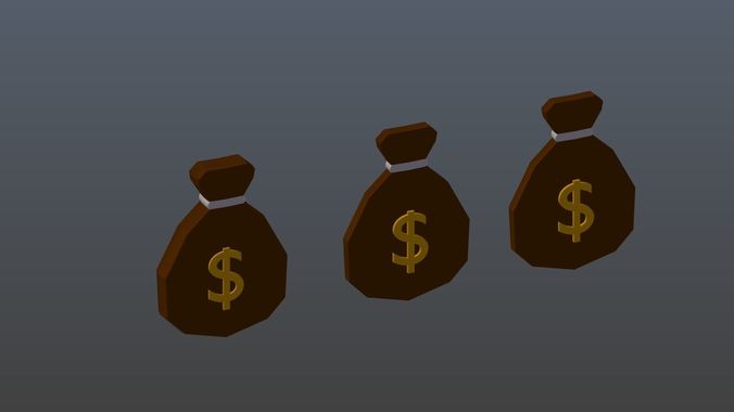3D model Low poly symbols of money VR / AR / low-poly | CGTrader