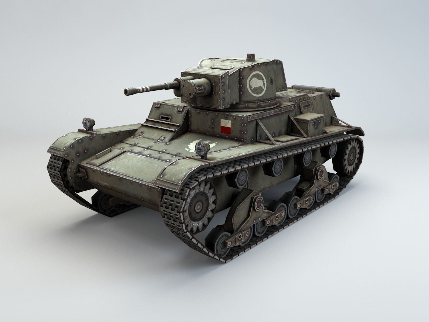 3D model Low Poly 7TP light tank VR / AR / low-poly | CGTrader