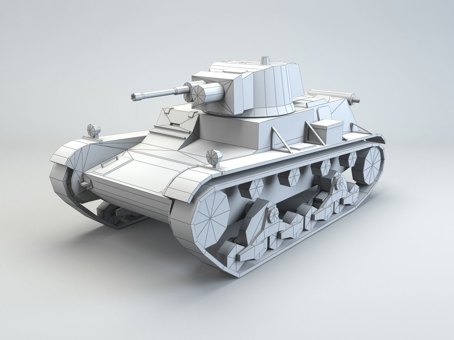 3D model Low Poly 7TP light tank VR / AR / low-poly | CGTrader