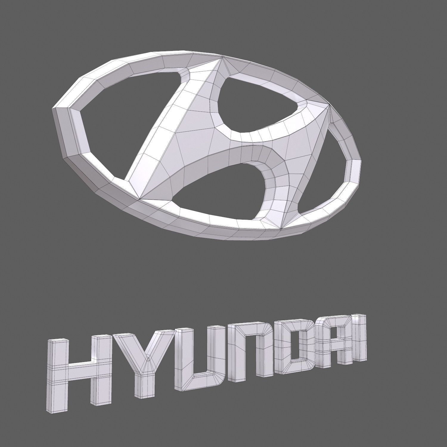 Hyundai car logo keychain 3d model 3D model | CGTrader