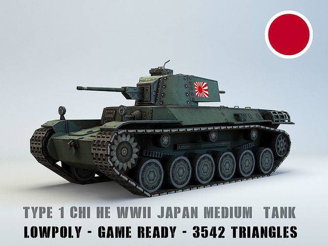 3D model Low Poly Type 1 Chi He medium tank VR / AR / low-poly | CGTrader