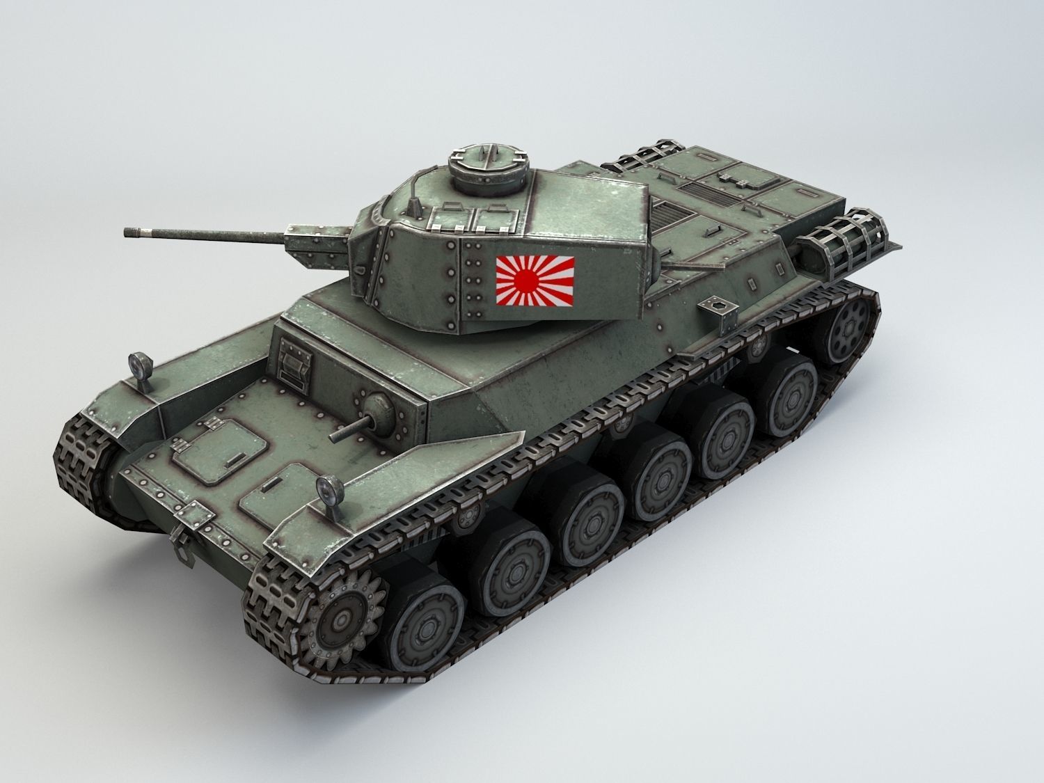 3D model Low Poly Type 1 Chi He medium tank VR / AR / low-poly | CGTrader