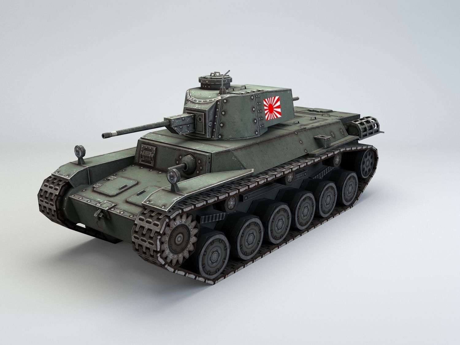 3D model Low Poly Type 1 Chi He medium tank VR / AR / low-poly | CGTrader