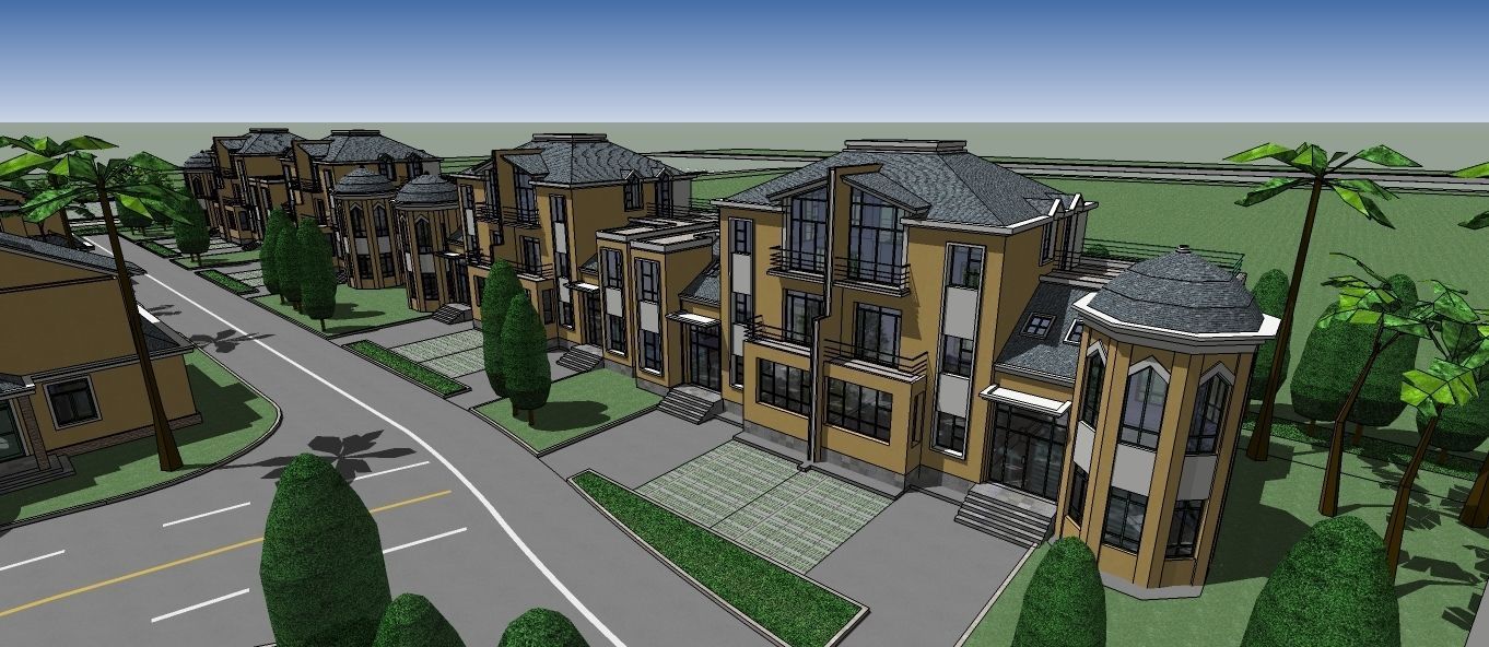 villas home master plan 3D model | CGTrader