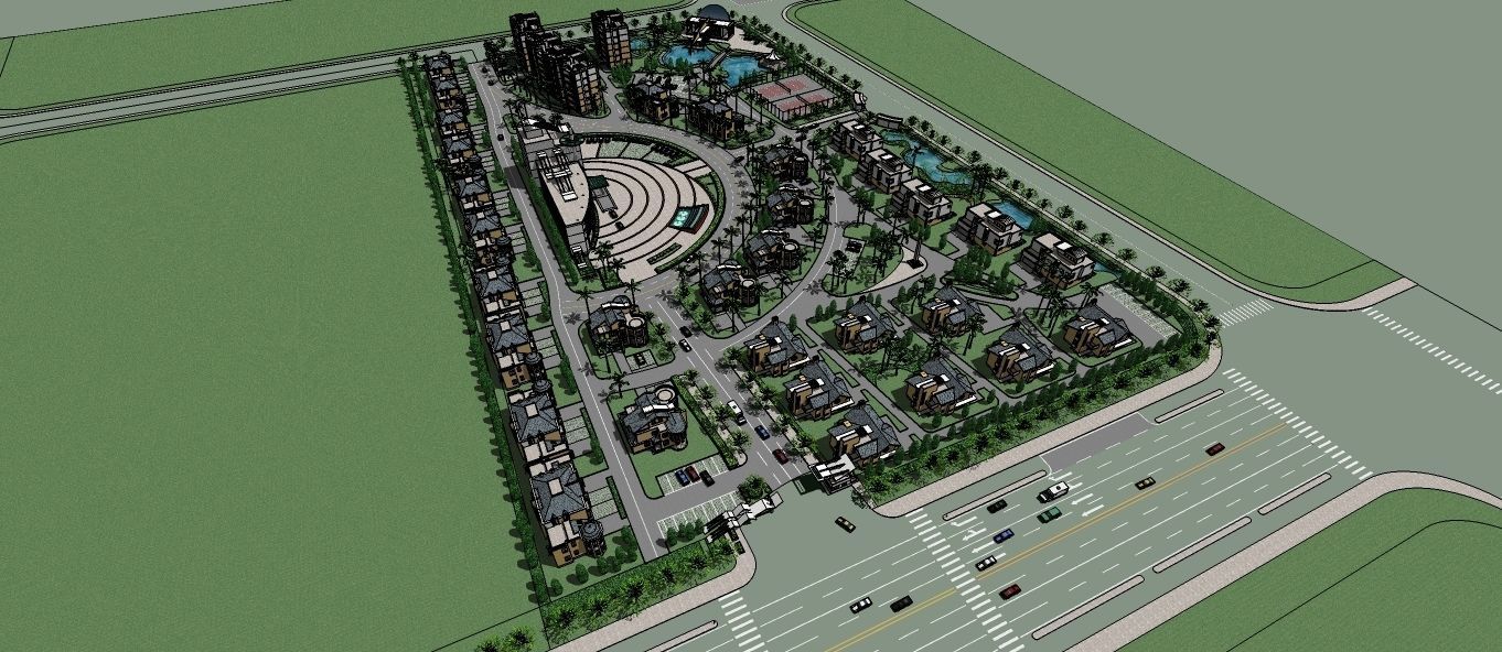 villas home master plan 3D model | CGTrader