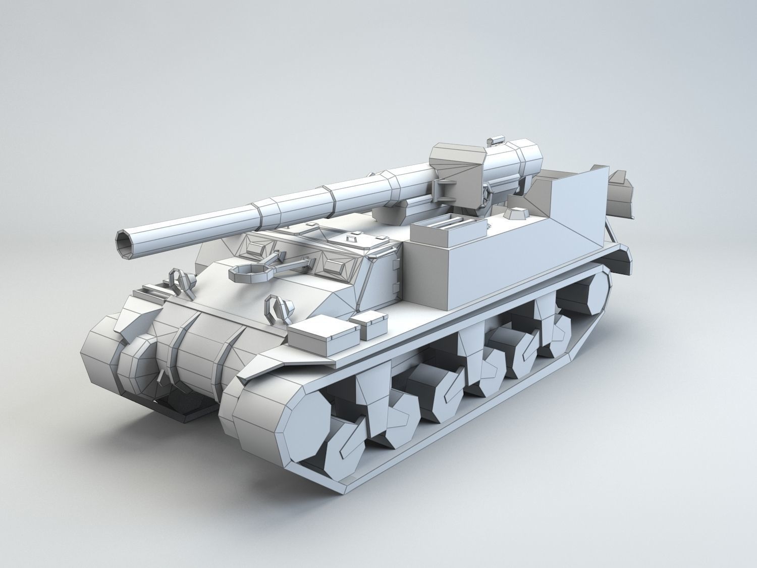 3D model Low Poly M12 Gun Motor Carriage VR / AR / low-poly | CGTrader