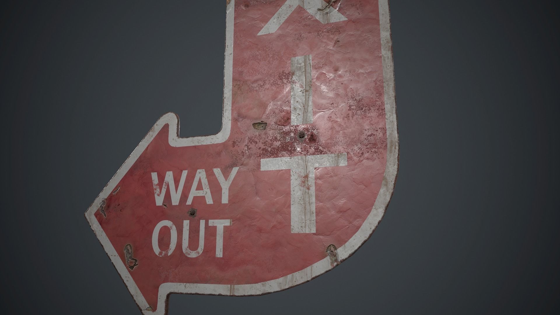 3D model Retro Metal Exit Sign PBR Game Ready VR / AR / low-poly | CGTrader
