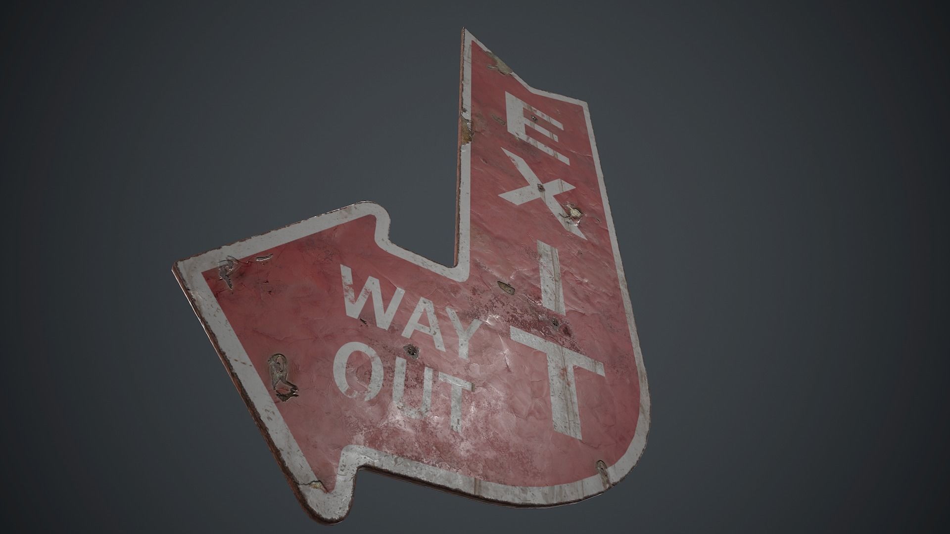 3D model Retro Metal Exit Sign PBR Game Ready VR / AR / low-poly | CGTrader