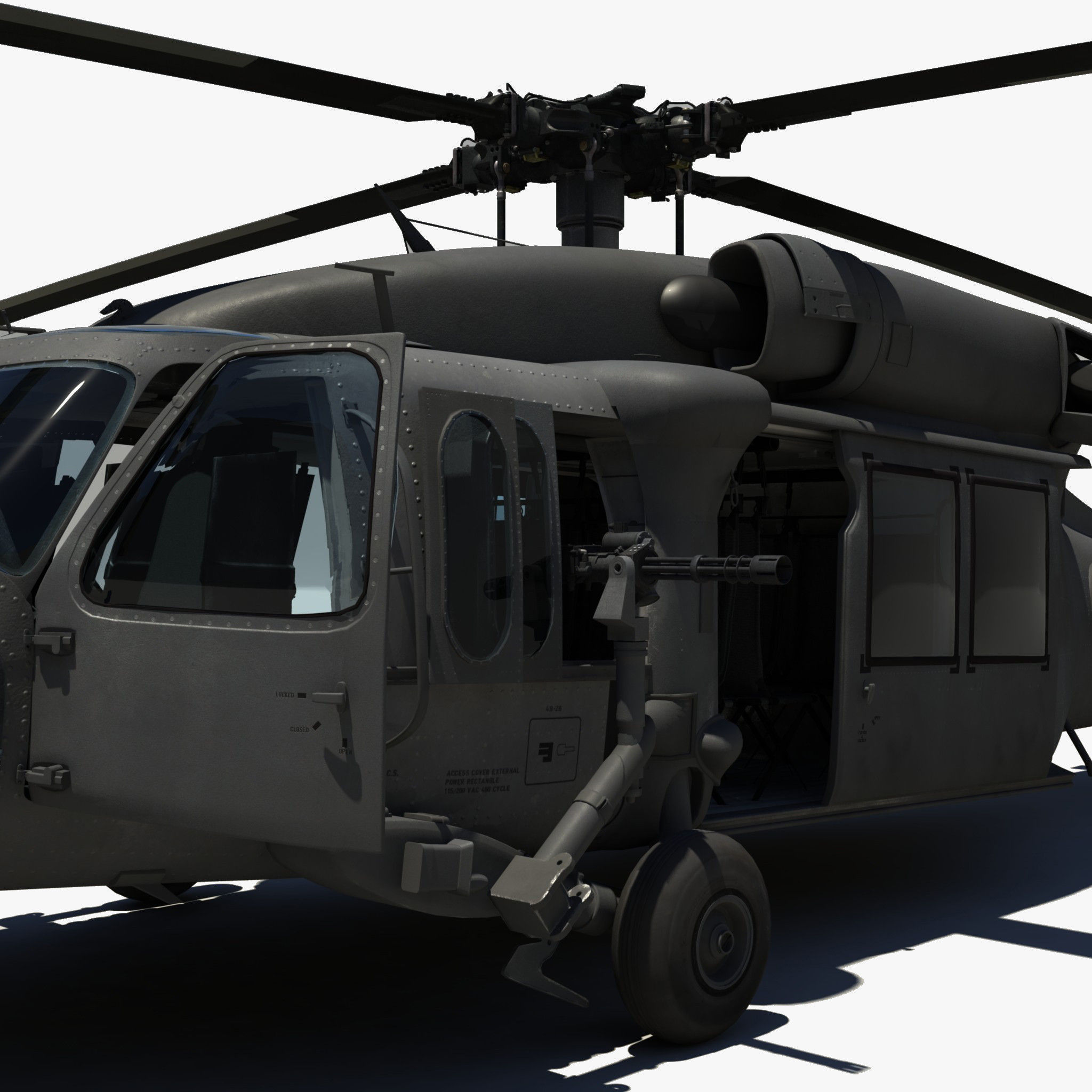military Blackhawk 3D model rigged | CGTrader