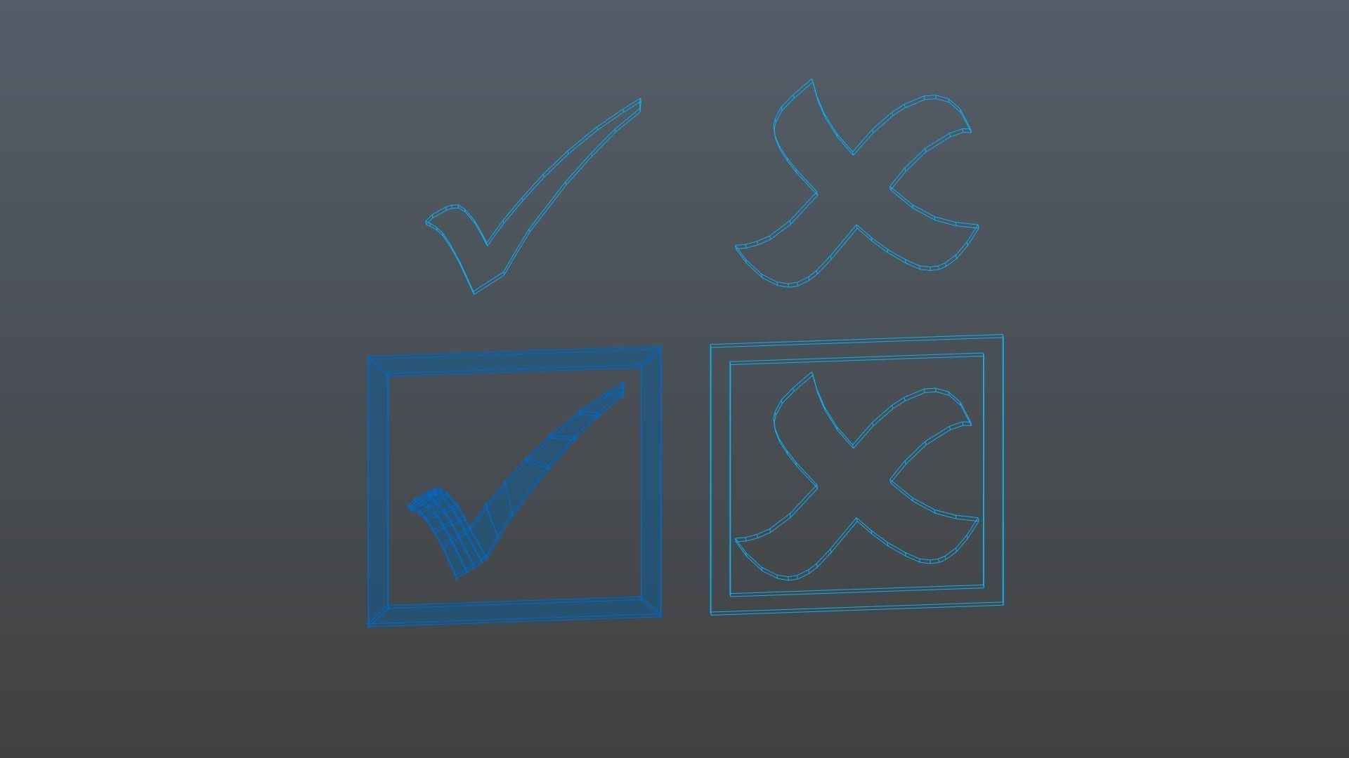 3D model Low poly check mark 2 VR / AR / low-poly | CGTrader